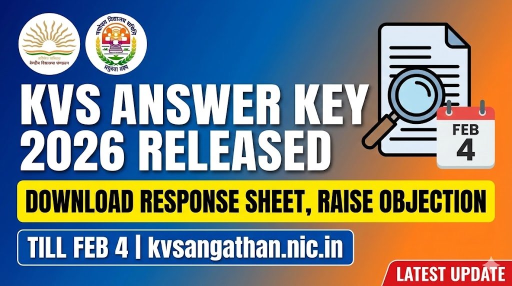 KVS NVS Answer Key 2026 OUT, Download Response Sheet PDF - JobApply24