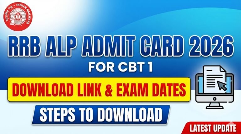 RRB ALP Admit Card 2026, Assistant Loco Pilot ALP CEN 01/2025 - JobApply24