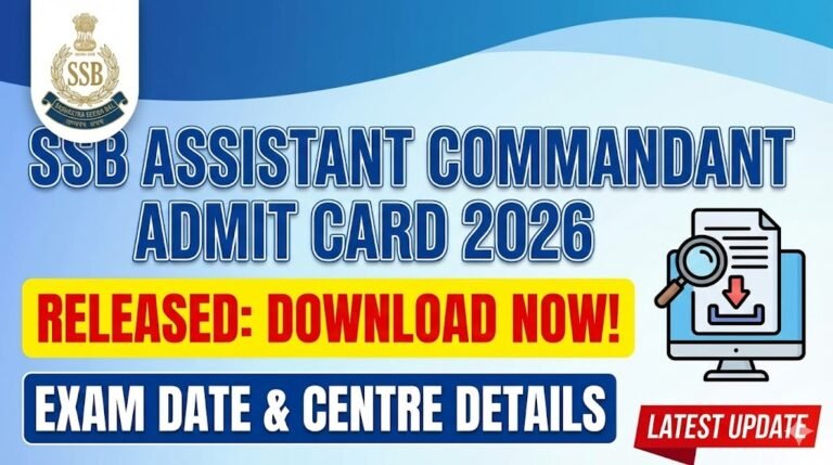 SSB Assistant Commandant Admit Card 2026 Out – Download Link Active ...