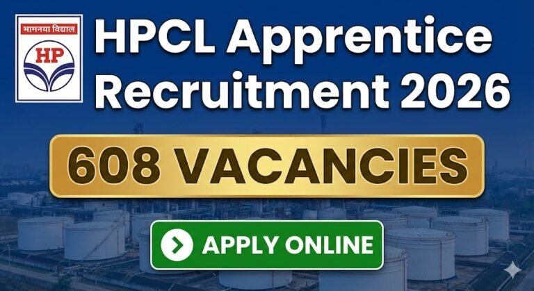 Hindustan Petroleum HPCL Apprentice Recruitment 2026, 608 Vacancies ...