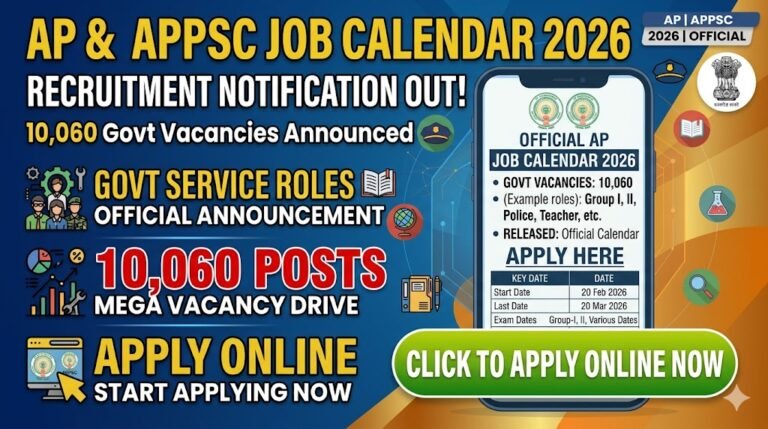 AP Job Calendar 2026, APPSC Job Calendar 2026 10,060 Govt Vacancies ...