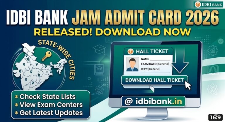 IDBI Bank JAM Admit Card 2026 Released: Download Hall Ticket @ idbibank ...